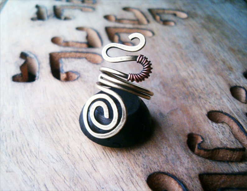 Wire Wrapped Brass and Copper Adjustable Ring Wire Wrapped - Etsy