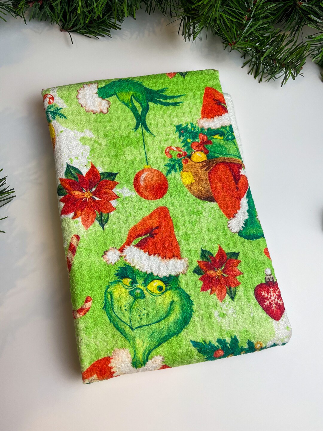 The Grinch Green Tea Towel | Dish Towel | 16''x24'' | Gift | Host Gift ...