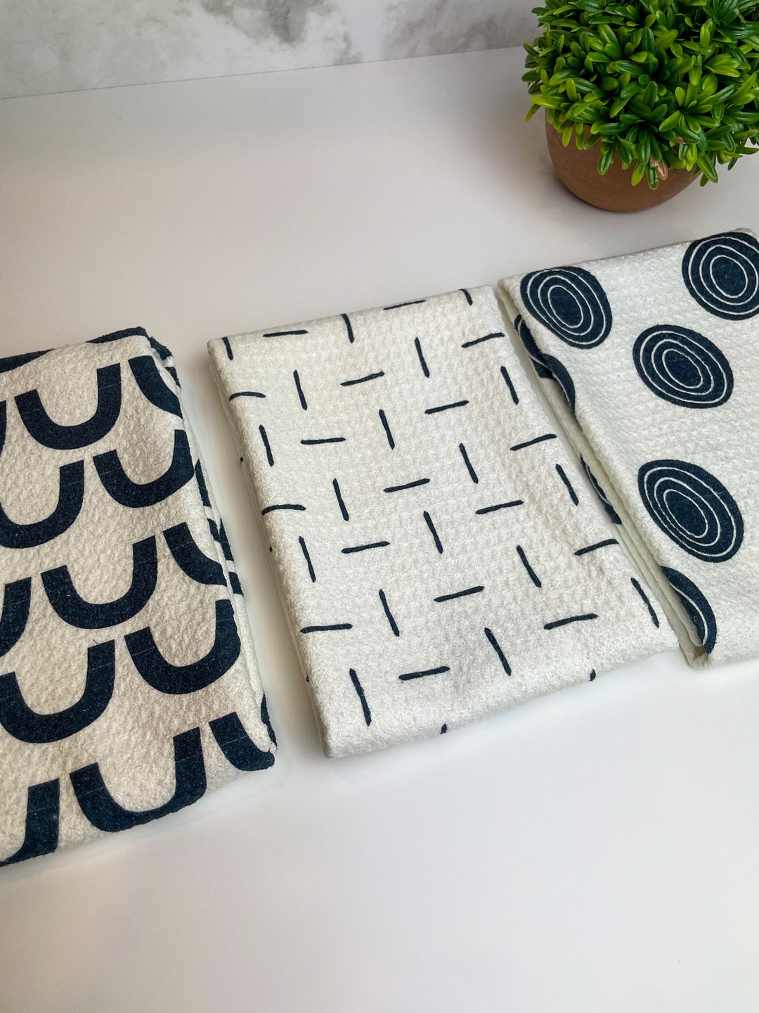 Simple Modern Tea Towels Set of Three Dish Towel 16''x24'' Geometric ...
