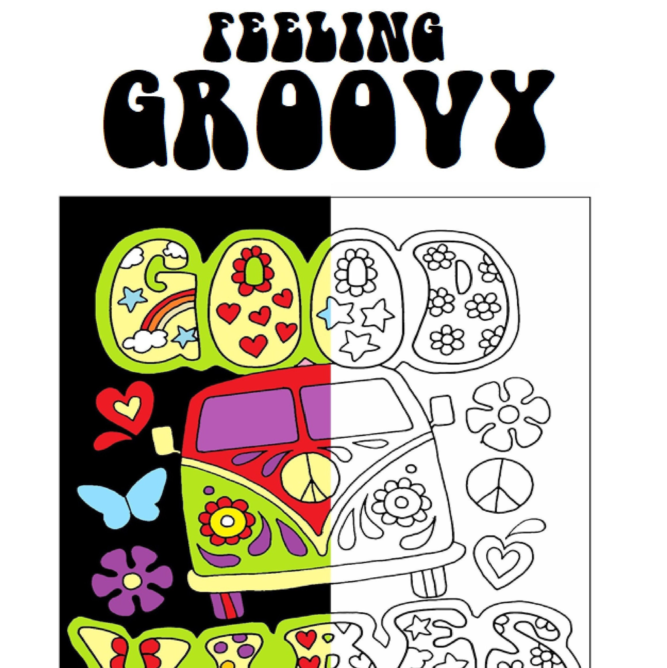 Feeling Groovy Adult Coloring Book Instant Digital Download - Etsy