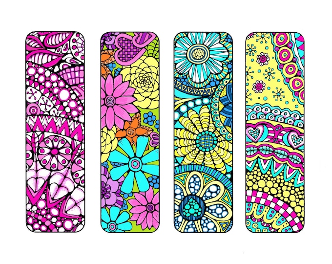 Bookmarks to Color and Print - Bookmark Coloring Page - Digital ...