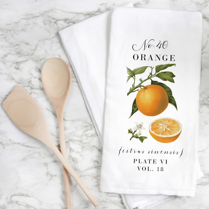 Orange Dish Towel Kitchen Decor Kitchen Towel Flour - Etsy