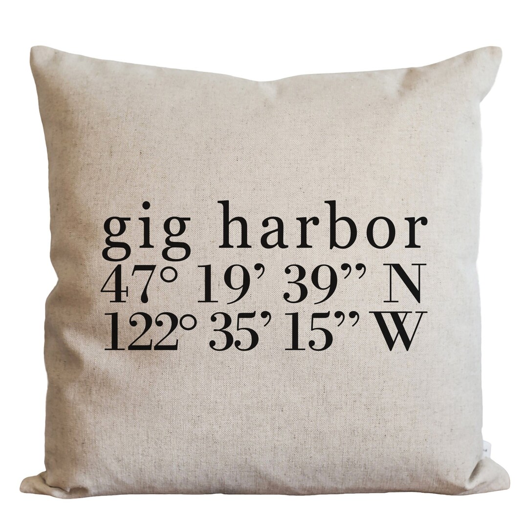 Personalized City GPS Coordinates Pillow Cover | Custom Latitude ...