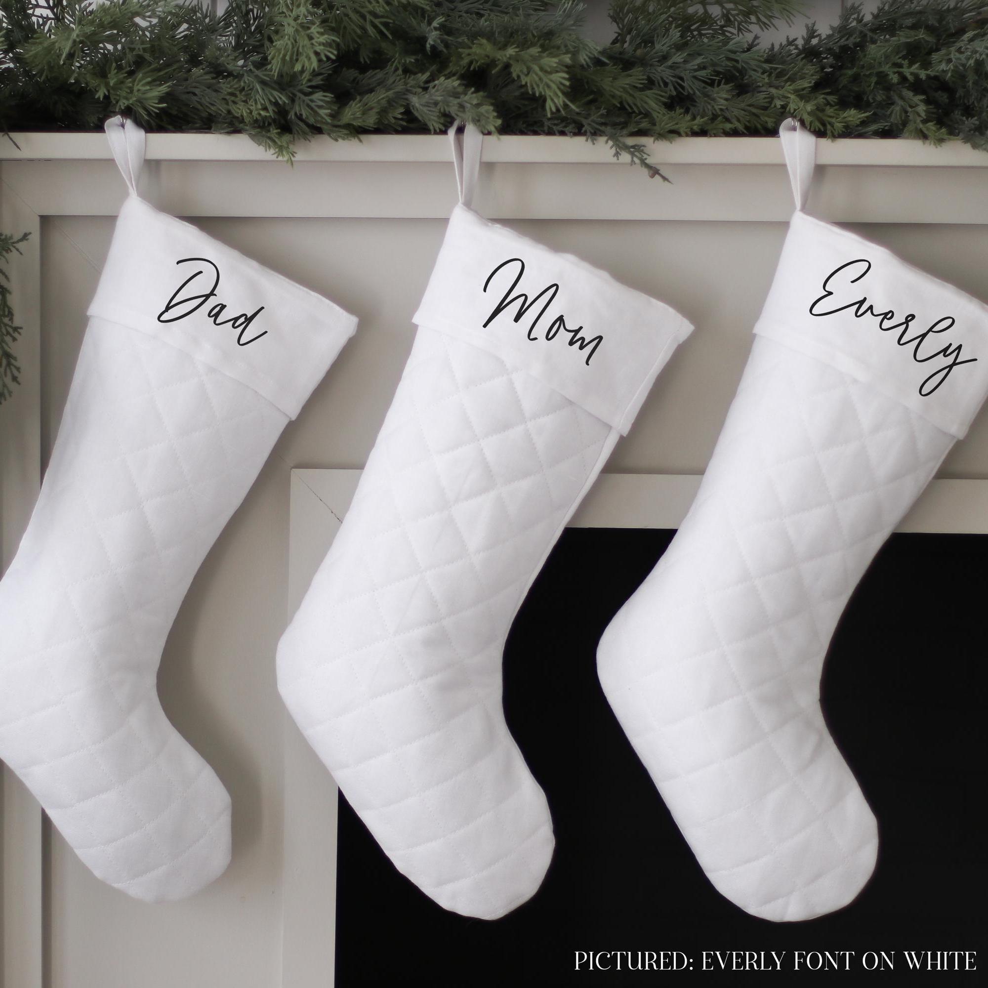 Personalized Name Christmas Stocking | Custom Family Holiday Sock ...