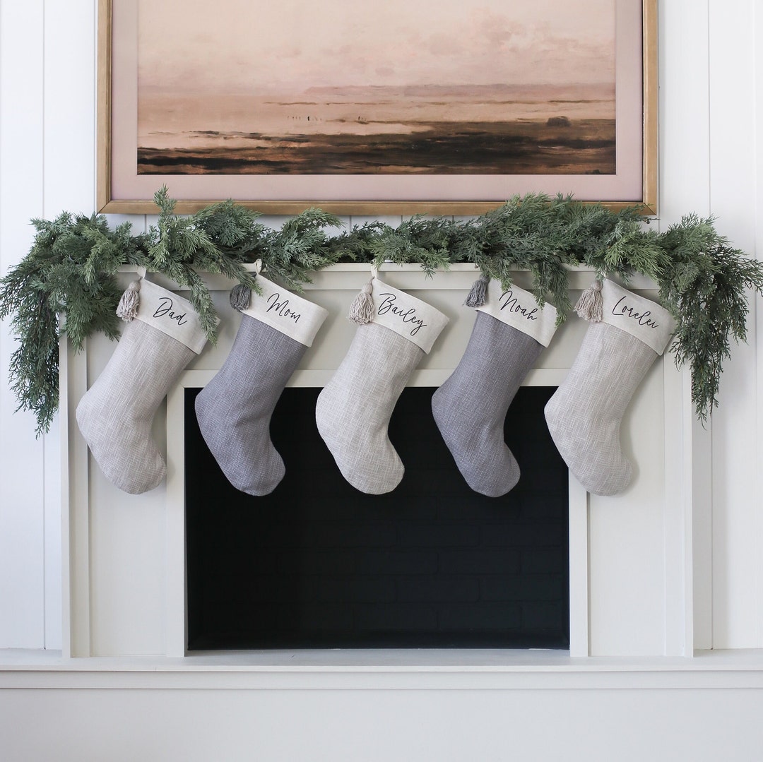 Custom Name Christmas Stocking With Tassel | Monogram Stocking ...