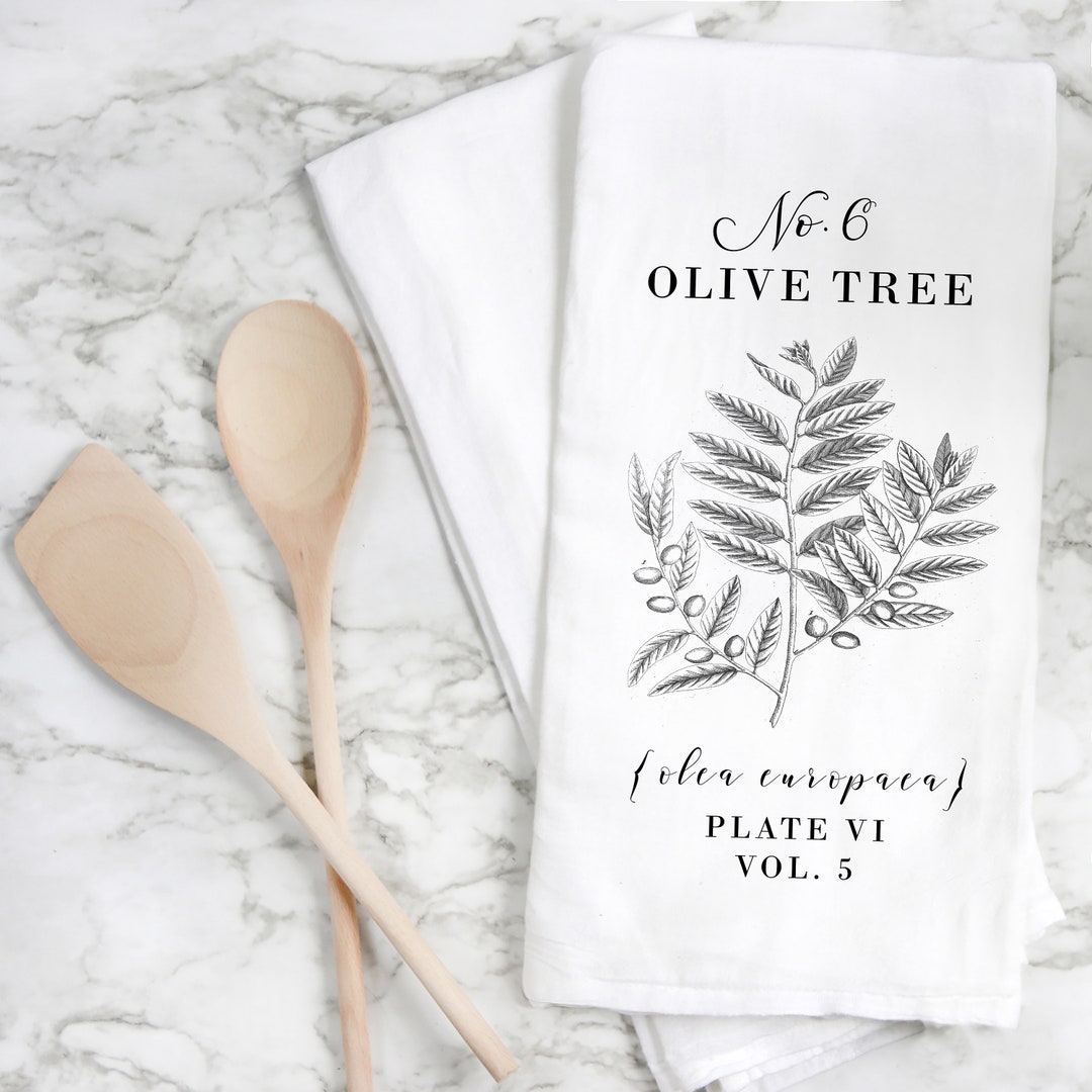 Olive Tree | Dish Towel | Kitchen Decor | Kitchen Towel | Flour Sack ...