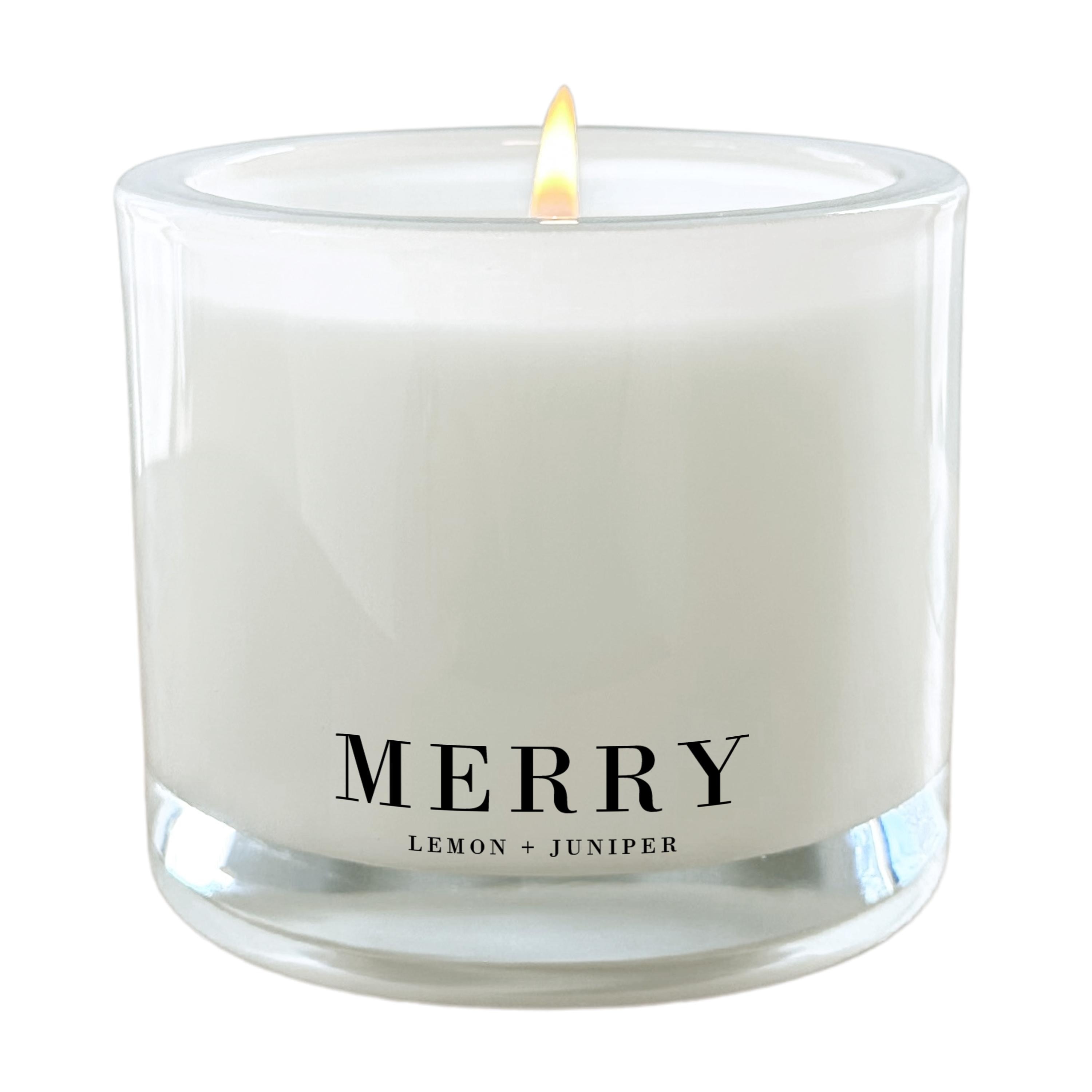 Lemon Juniper Coconut Wax Christmas Candle | Holiday Scented Tart Sweet ...