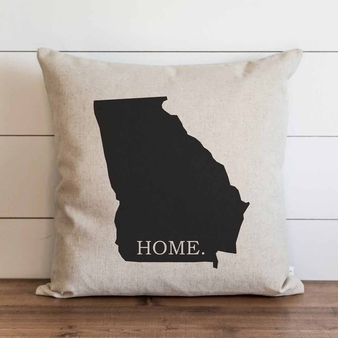 Custom Home State Silhouette Pillow Cover | Personalized Home State ...