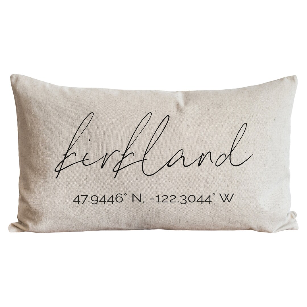 Custom City Coordinates Pillow Cover | Lumbar | 16 X 26 | Custom ...