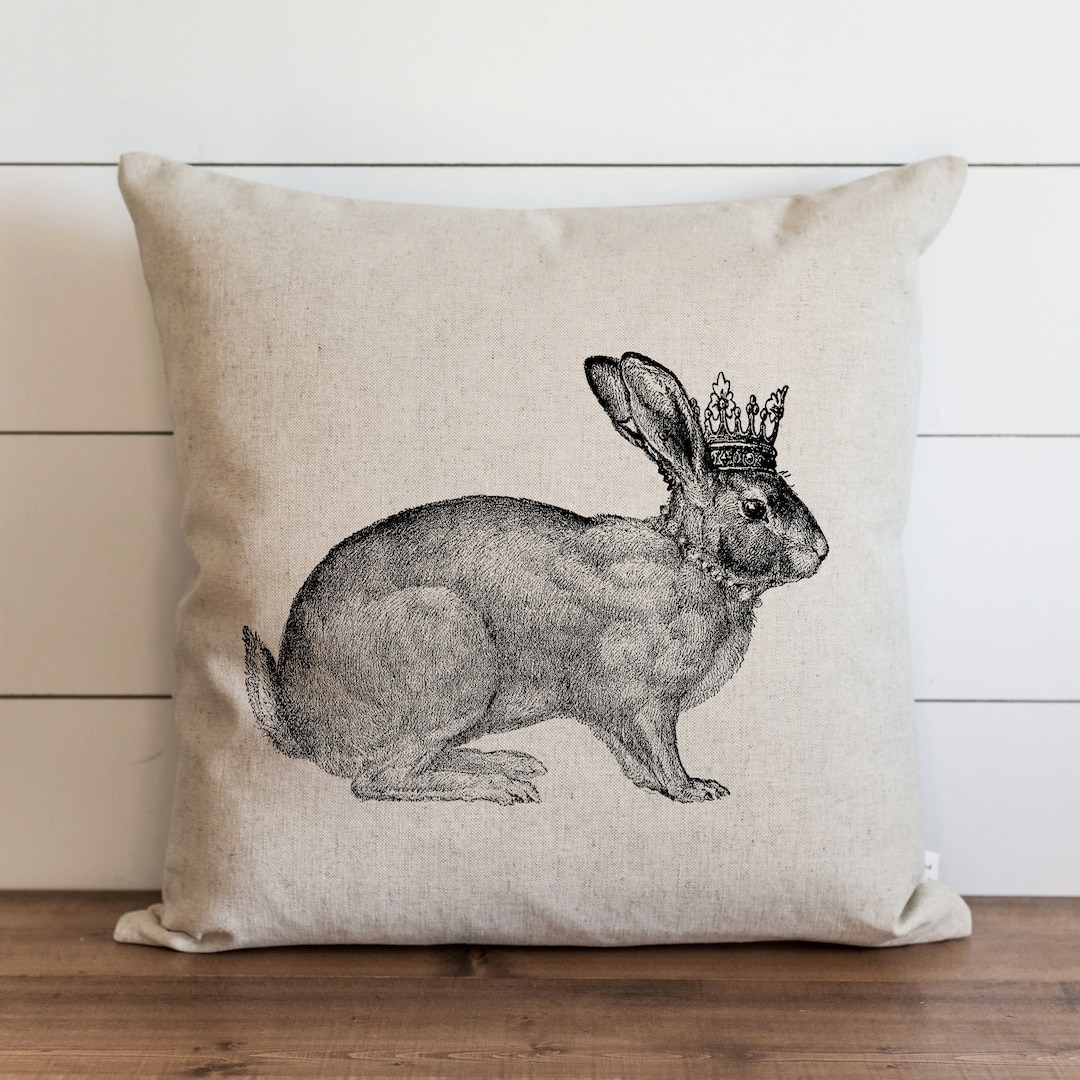 Queen Rabbit Pillow Covers // Spring Decor // Pillow Covers // Throw ...