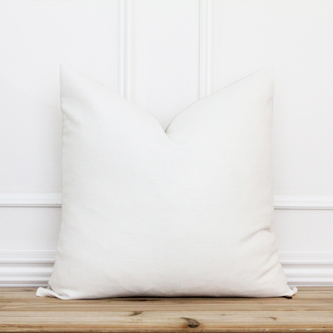 White Linen Pillow Cover • Neutral Throw Pillow • Decorative Pillow ...