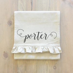 Scroll Last Name Table Runner_table Setting, Tableware, Place Setting ...