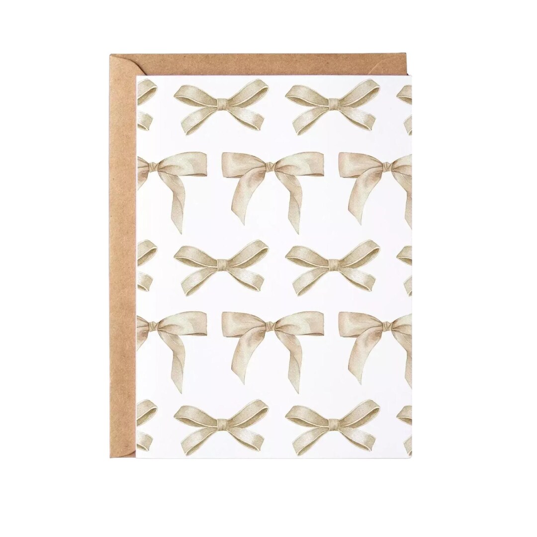 Greeting Card Bows Illustration | Elegant, Simple Style | Single Card ...