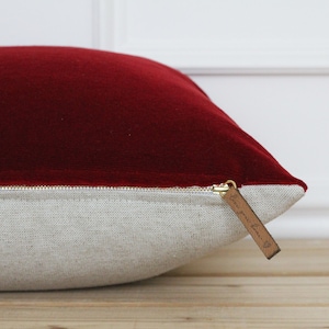 Red Velvet Pillow Cover | Ruby Red Throw Pillow Cover | Christmas ...