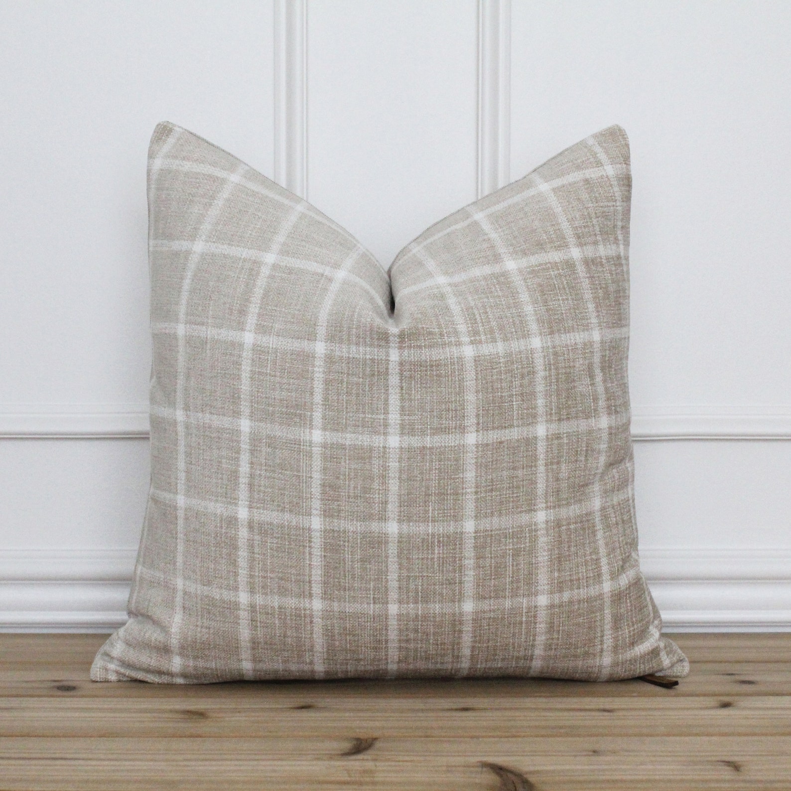 Tan Plaid Pillow Cover • Plaid Accent Pillow • Decorative Throw Pillow ...