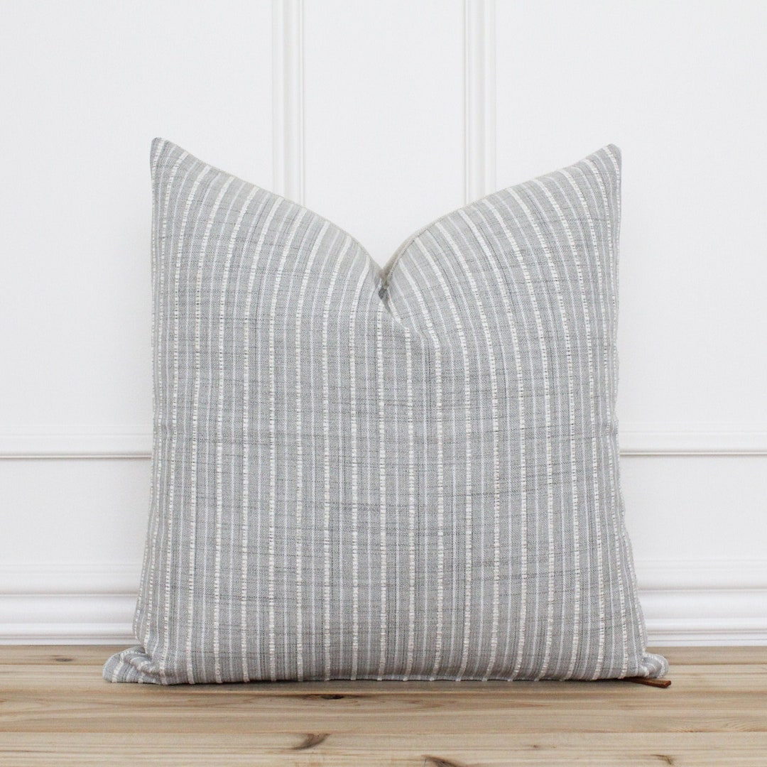 Gray and White Striped Pillow Cover • Throw Pillow Cover • Decorative ...