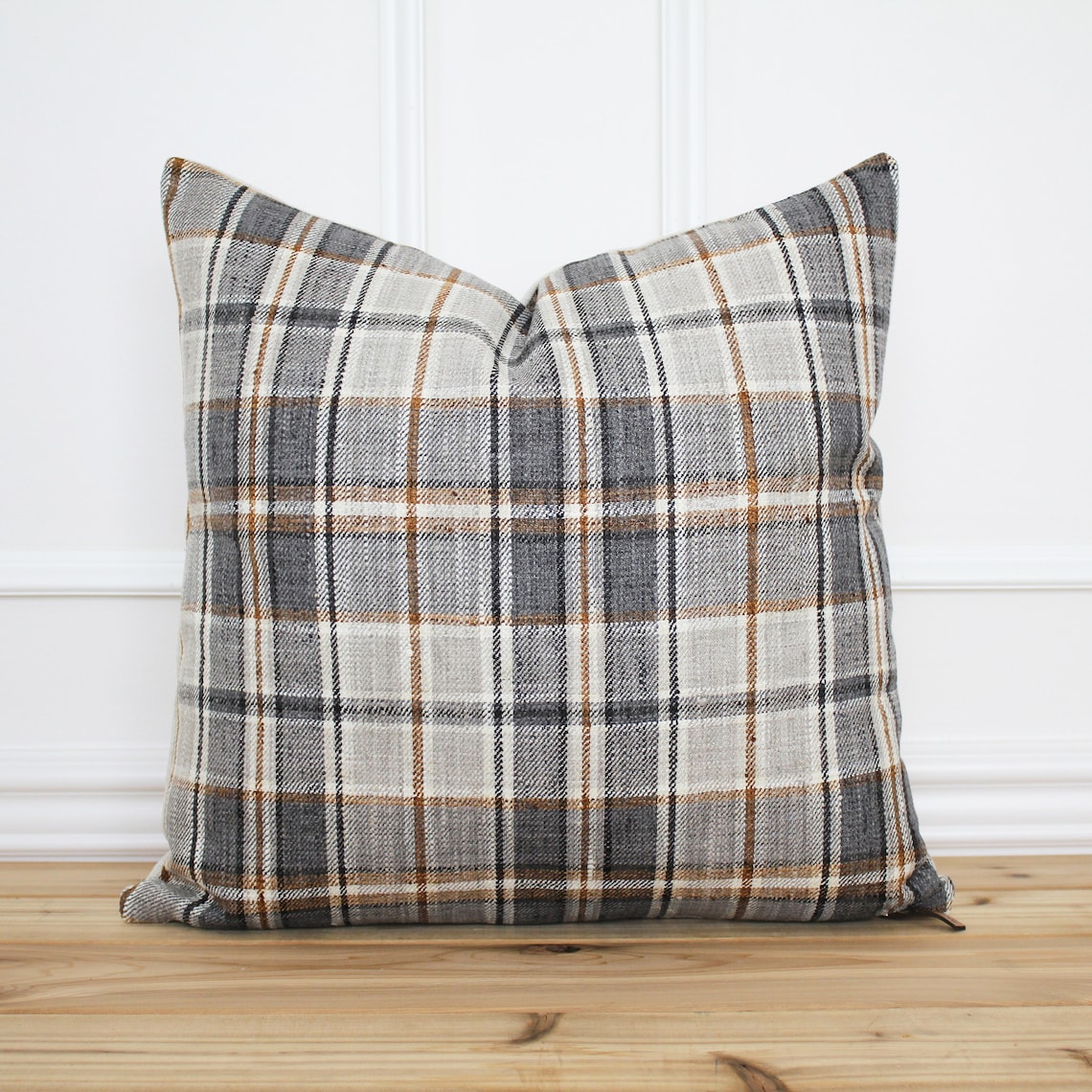 Gray Plaid Pillow Cover Plaid Throw Pillow Decorative - Etsy
