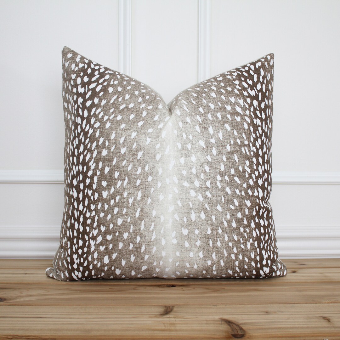 Antelope Pillow Cover Chestnut • Animal Print Pillow Cover • 20 X 20 ...