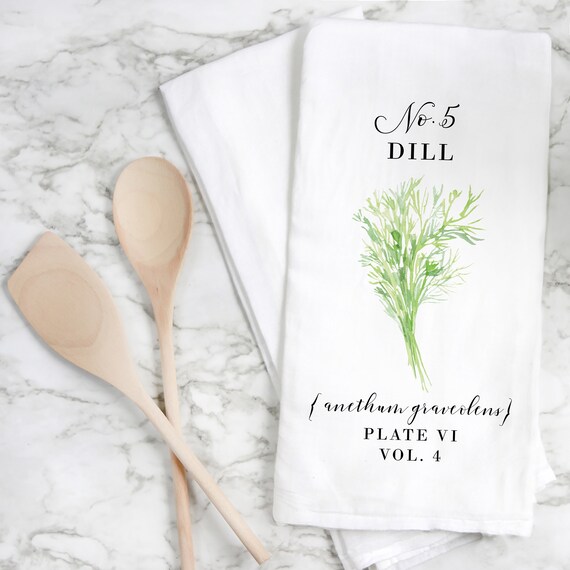 Dill Dish Towel Kitchen Decor Kitchen Towel Flour Sack | Etsy
