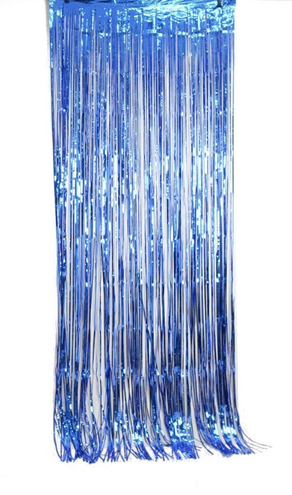 Royal Blue Metallic Foil Curtain (1m x 2.4m) Backdrop Streamers by ...
