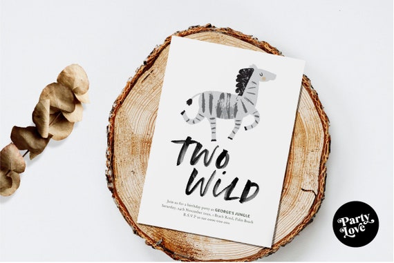 Zebra Safari Jungle Animal Invitation INSTANT DOWNLOAD DIY Printable ...