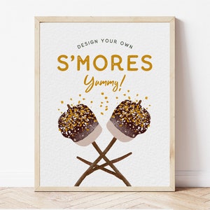 Editable Camping Signs, Glamping, Smores, Food Drink Camping Party ...