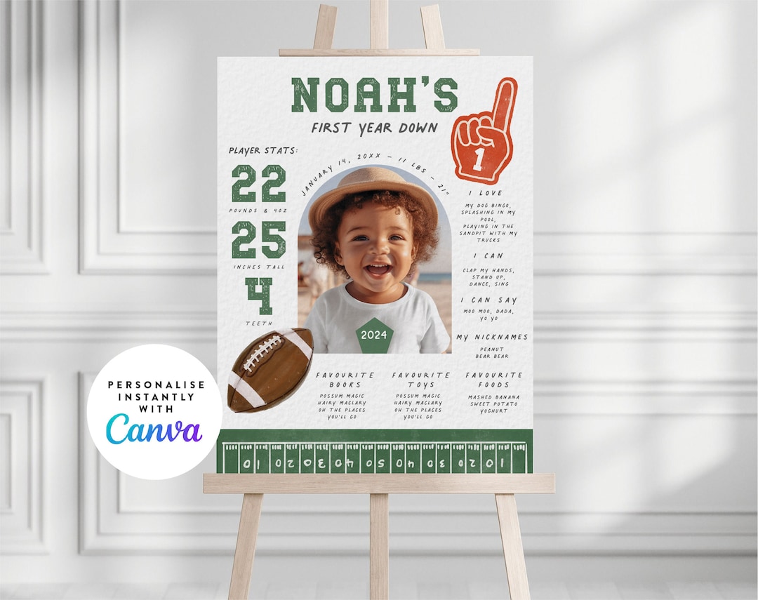 Football | 1st Birthday Milestone | Boy First Birthday | Football ...