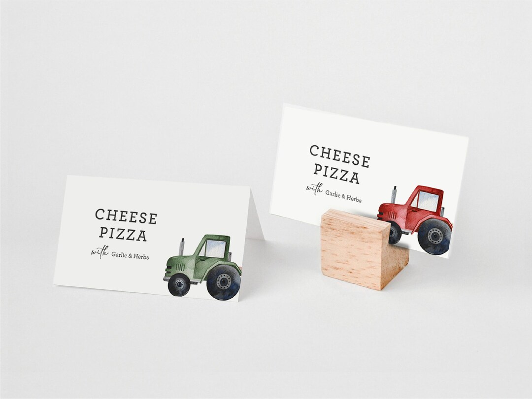 Tractor Food Labels Green Red Tractor Birthday Food Cards Tent Card Cow ...