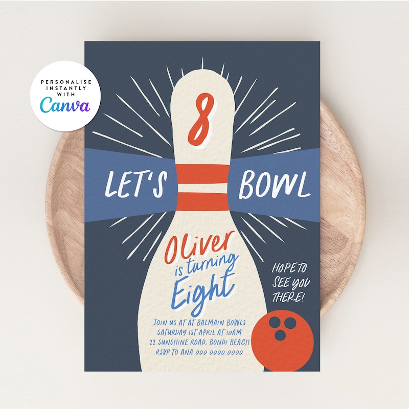 Bowling Invitations - Etsy