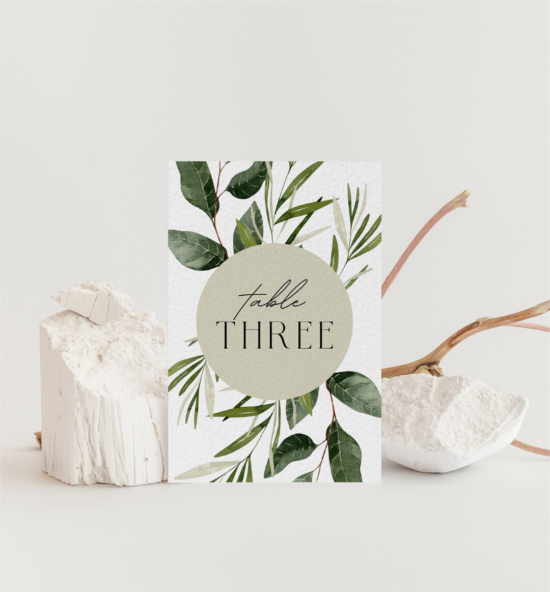 Eucalyptus Table Number Template, Simple Table Numbers, Modern Table ...