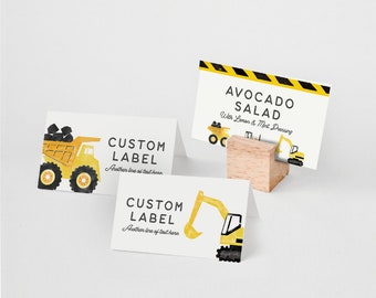 Construction Party Food Labels Printable Construction Food Tent ...