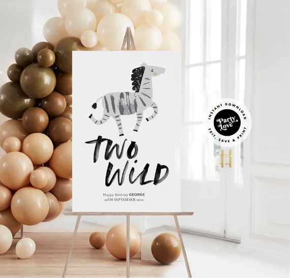 Zebra Safari Jungle Animal INSTANT DOWNLOAD Poster Backdrop DIY ...