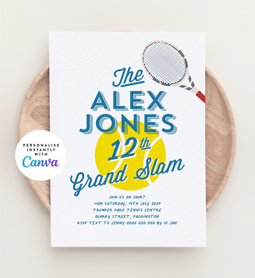 Tennis Invitation, Tennis Invite, Birthday Printable, Tennis Ball ...