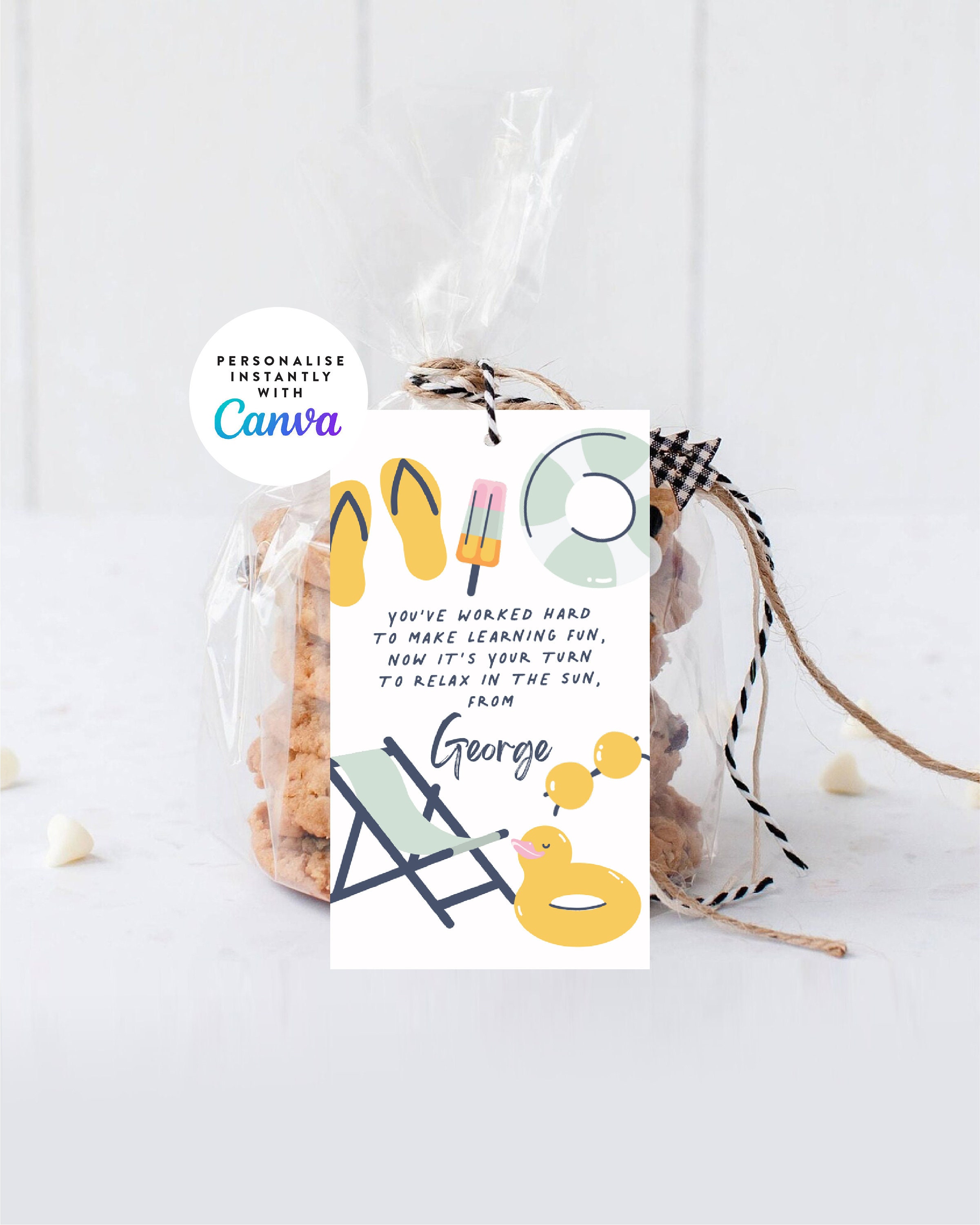 Teacher Appreciation Gift Tag Your Turn to Relax in the Sun Tag End of ...