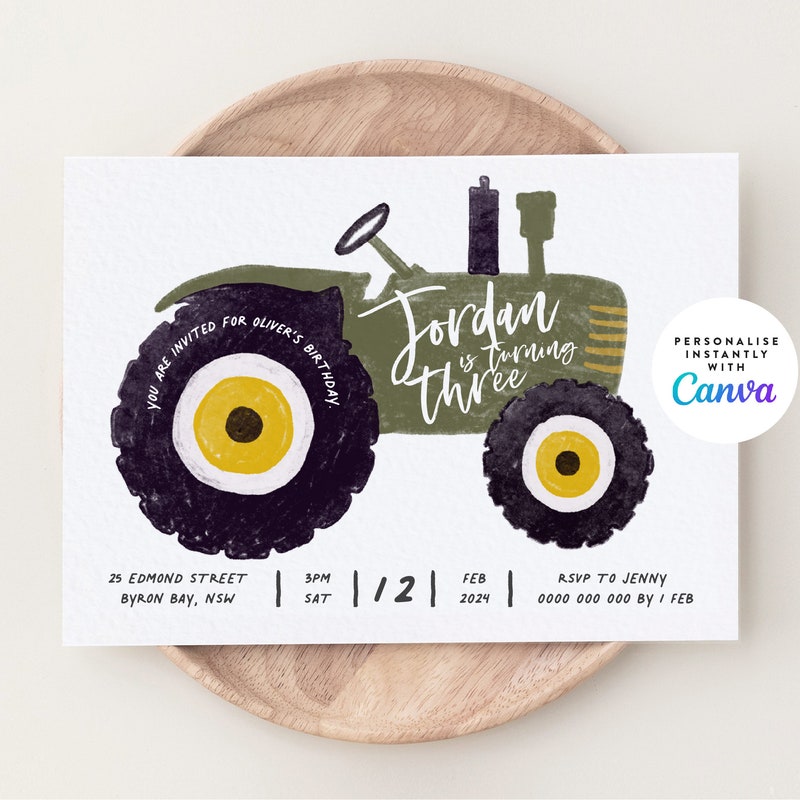 Tractor Invitations - Etsy