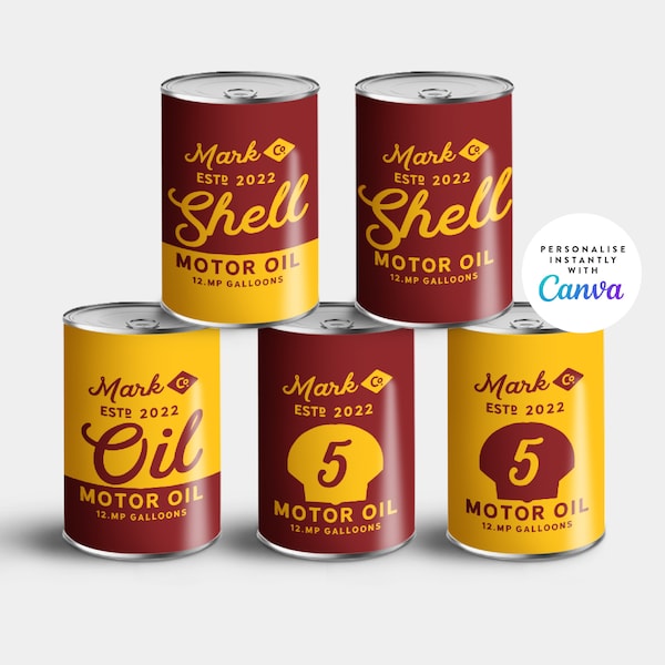 Motor Oil Can Labels - Etsy