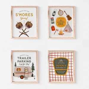 Editable Camping Signs, Glamping, Smores, Food Drink Camping Party ...