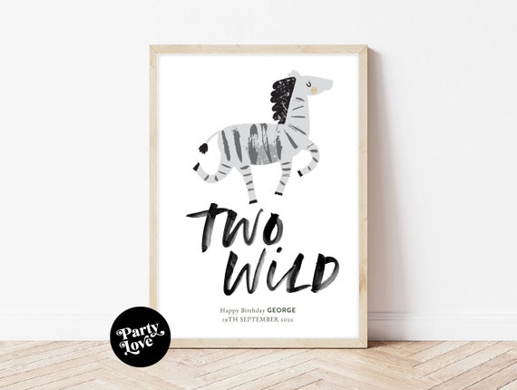 Zebra Jungle Animal INSTANT DOWNLOAD Poster Backdrop DIY Printable ...