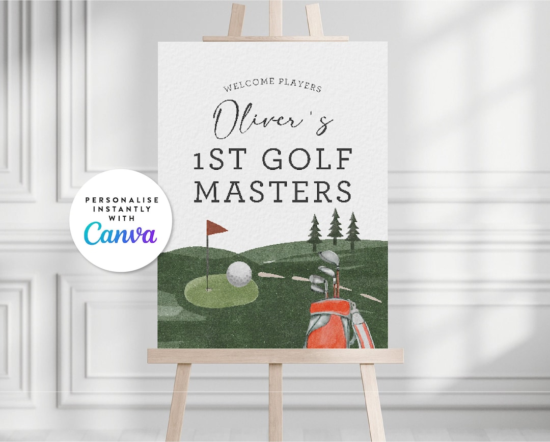 Golf Welcome Sign, Golf Masters Sign, Golf First Birthday Poster ...