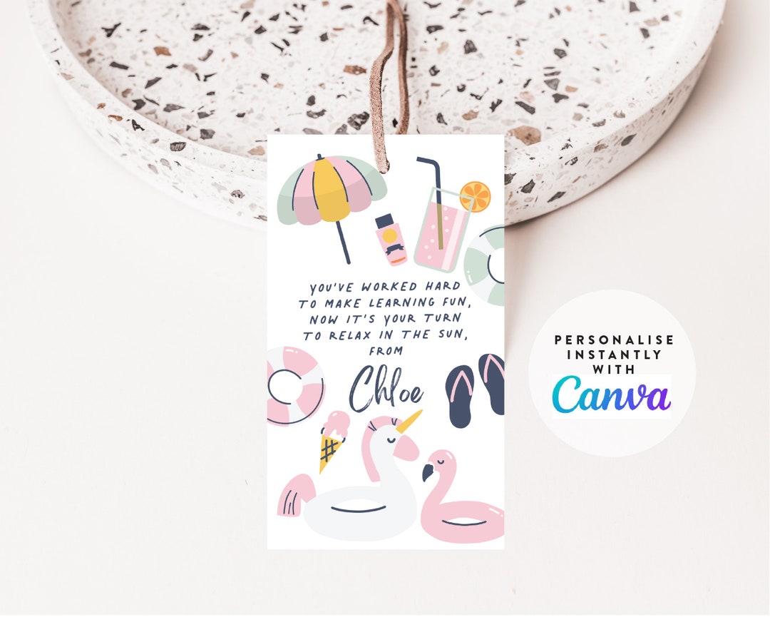 Teacher Appreciation Gift Tag Your Turn to Relax in the Sun Tag End of ...