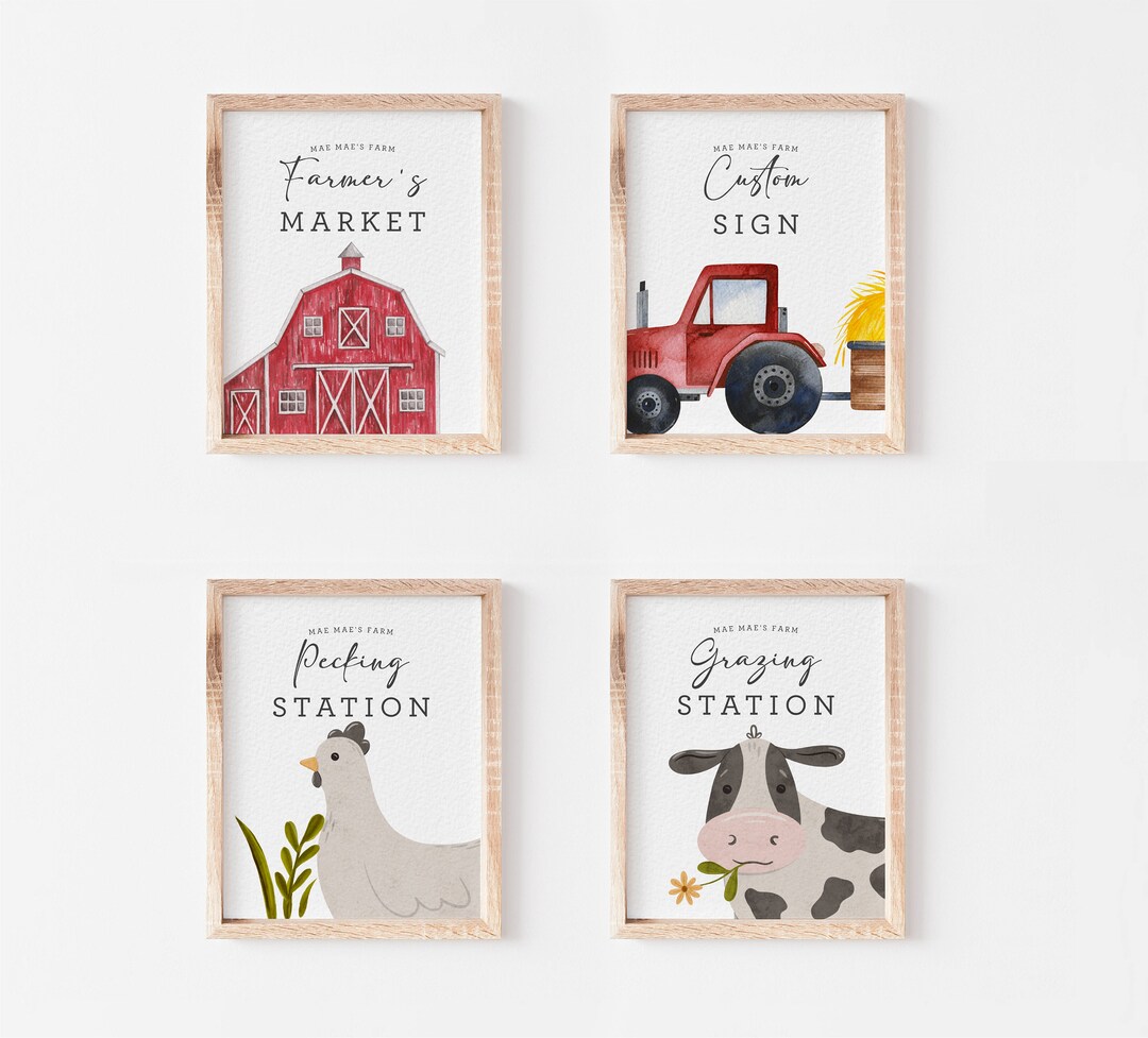 Farm Sign Party Favors Farm Animals Party Sign Farm Birthday Sign ...