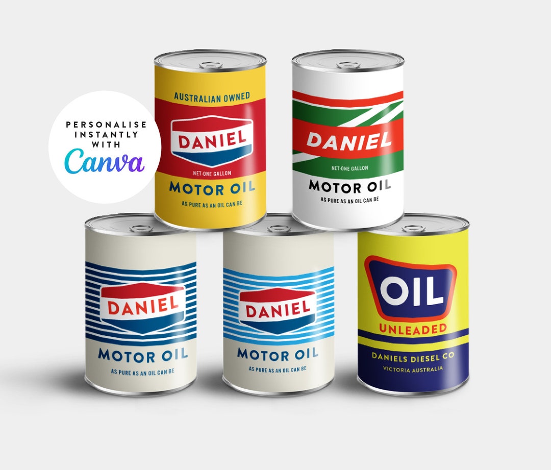 Vintage Motor Oil Labels Tin Can Labels DIY Printable, Instant Download ...