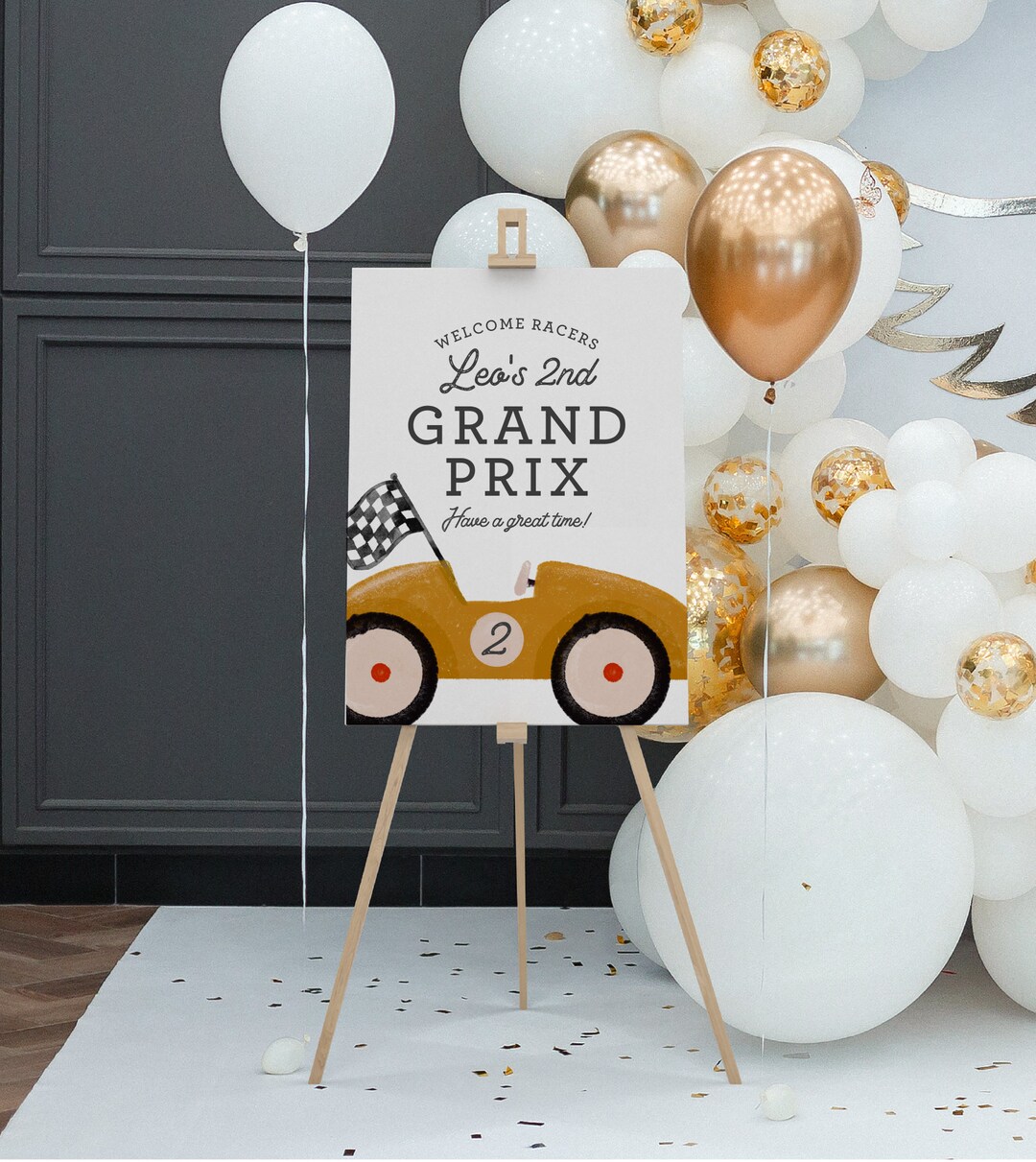 Vintage Race Car Welcome Sign, Custom Sign Template, Race Car Sign ...