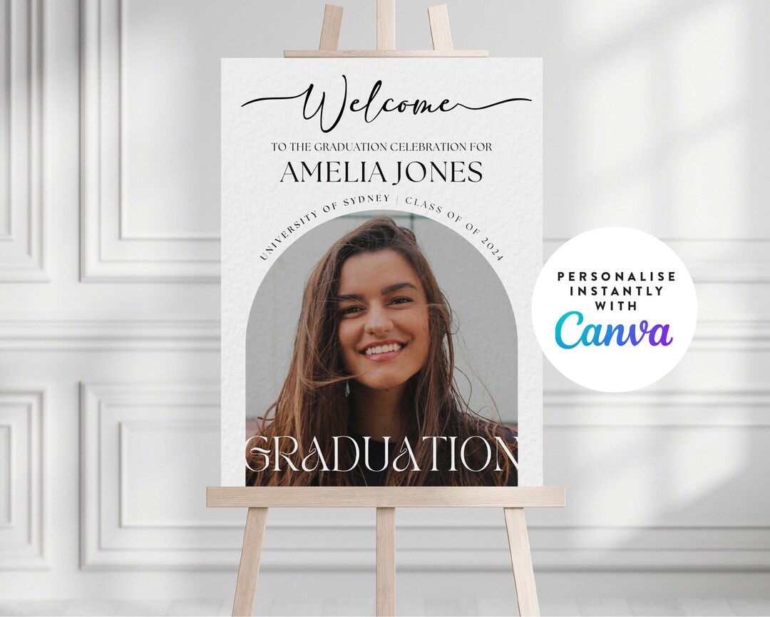 Graduation Party Welcome Sign Template, Photo Graduation Welcome Poster ...