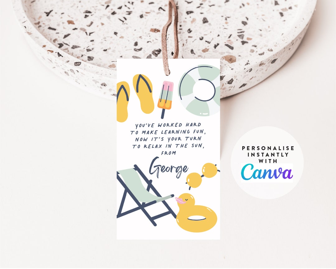 Teacher Appreciation Gift Tag Your Turn to Relax in the Sun Tag End of ...