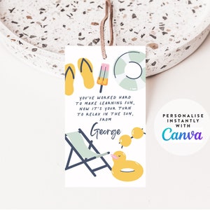 Teacher Appreciation Gift Tag Your Turn to Relax in the Sun Tag End of ...