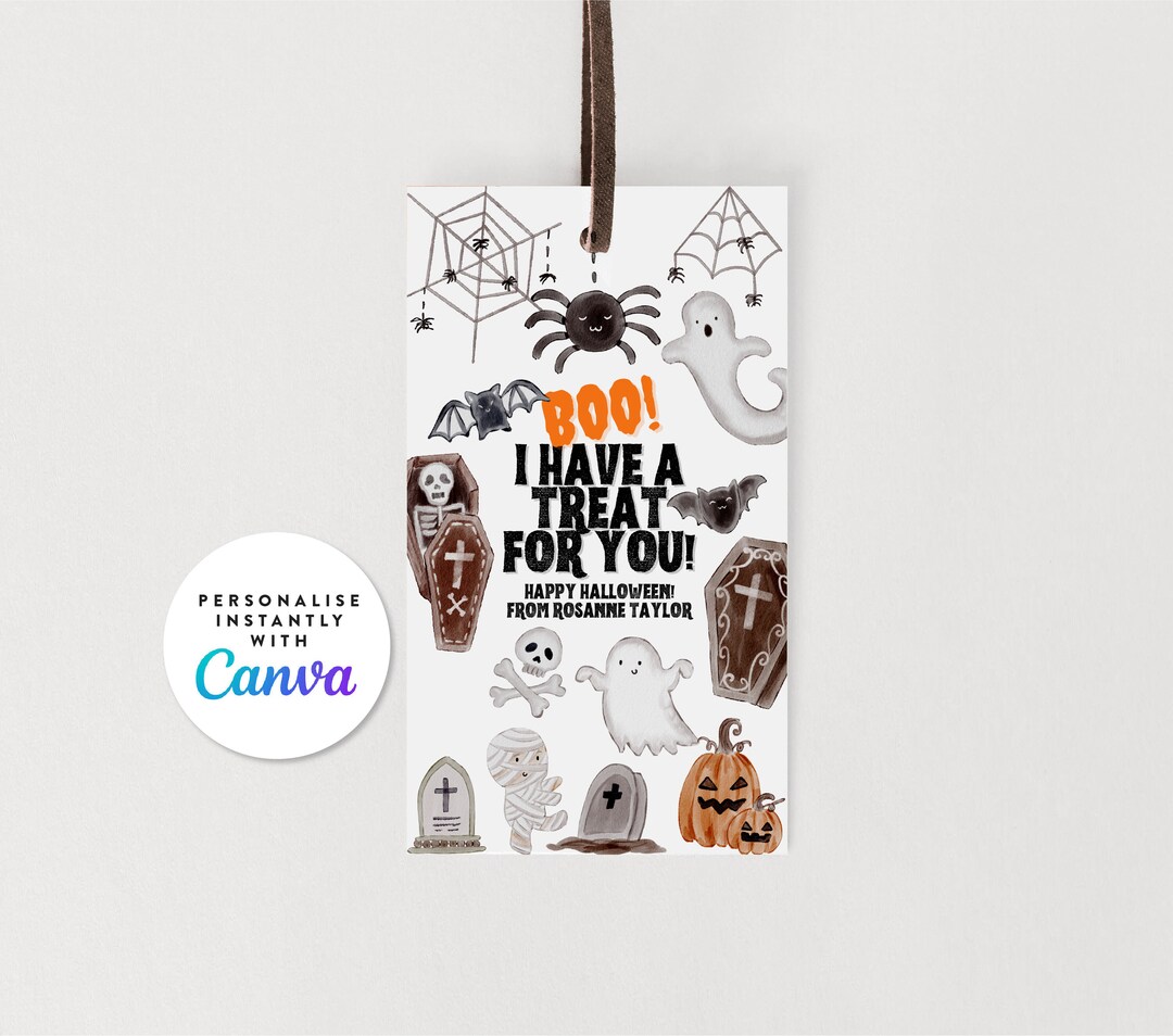 Halloween Favor Tags, Boo Gift Tags, Trick or Treat Favor Tags, Treat ...
