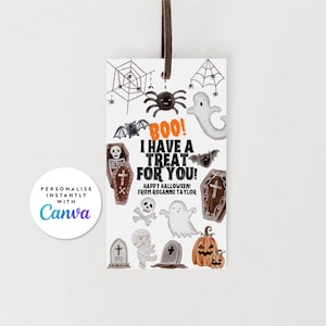 Halloween Favor Tags, Boo Gift Tags, Trick or Treat Favor Tags, Treat ...