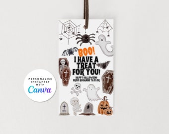 Boo Gift Tags, Halloween Favor Tags, Trick or Treat Favor Tags ...