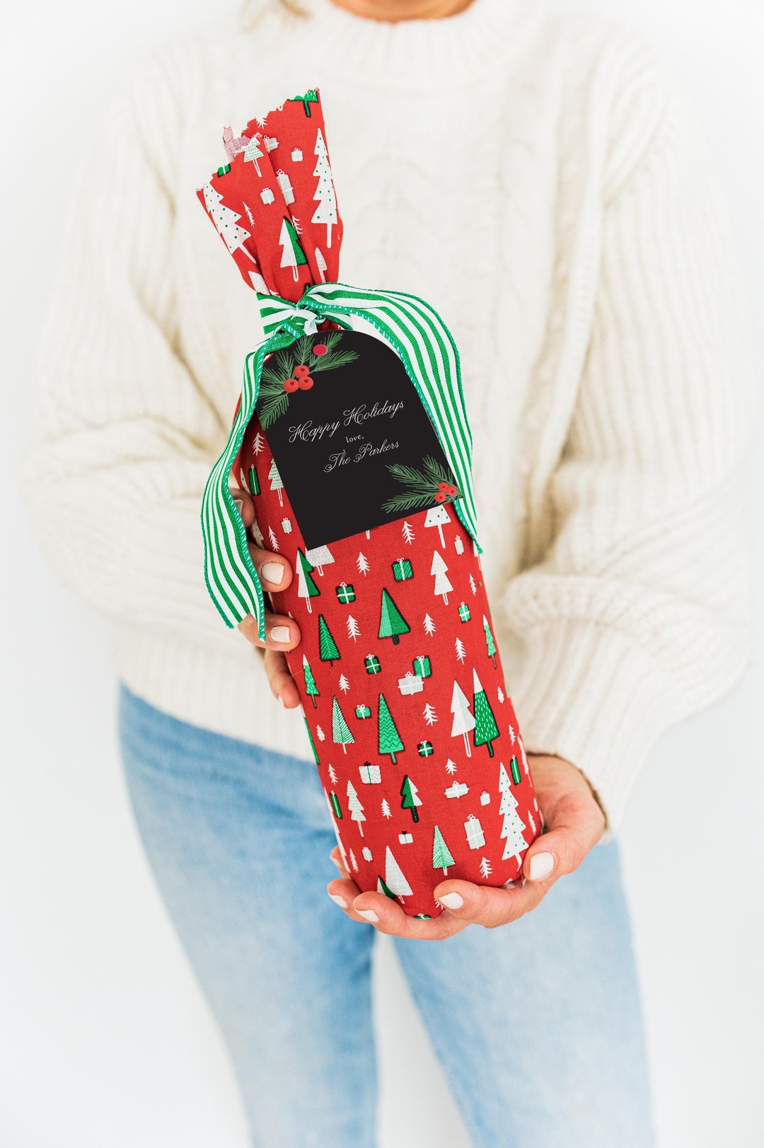 Personalized Holiday Gift Tag for Favor Bag Tag Custom Christmas Gift ...